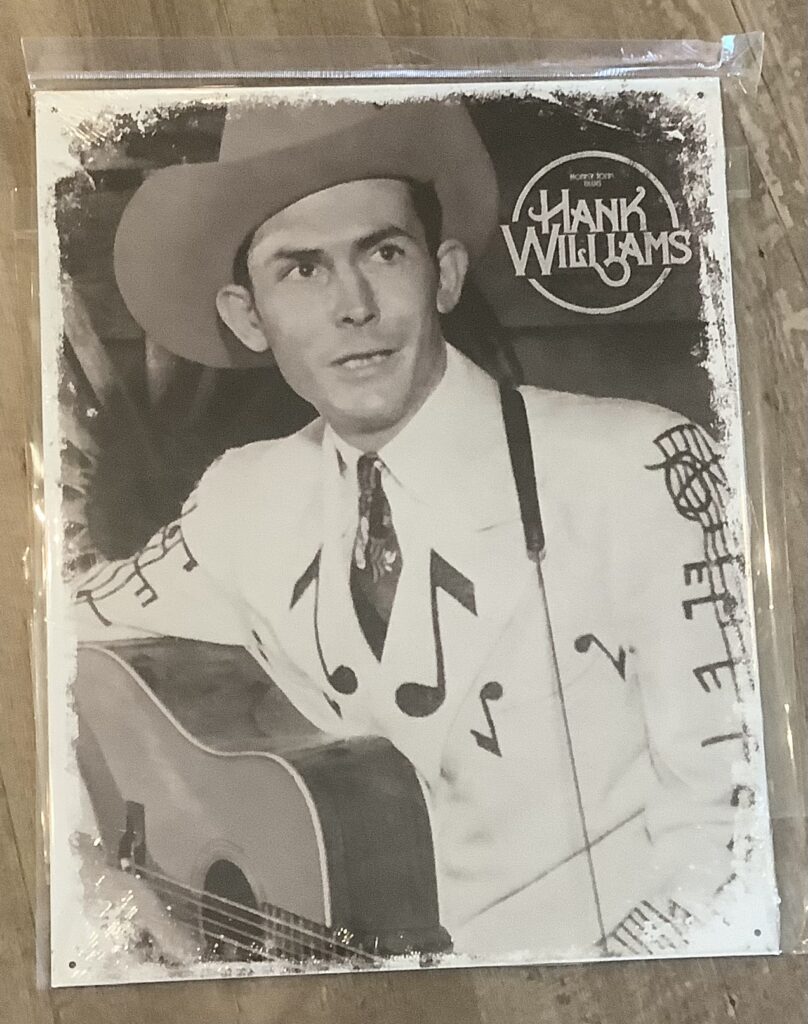 Hank Williams (portrait) Black & White – Metal Signs
