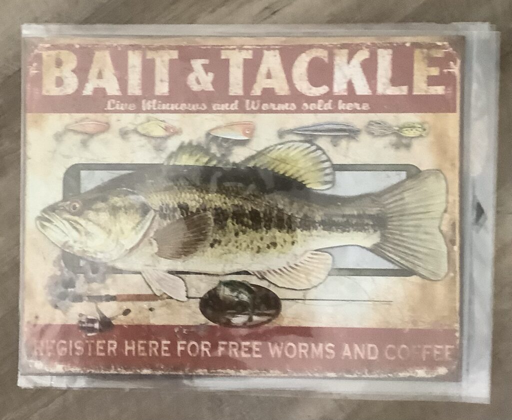 Bait & Tackle-Register Here For Free Worms And Coffee – Metal Signs