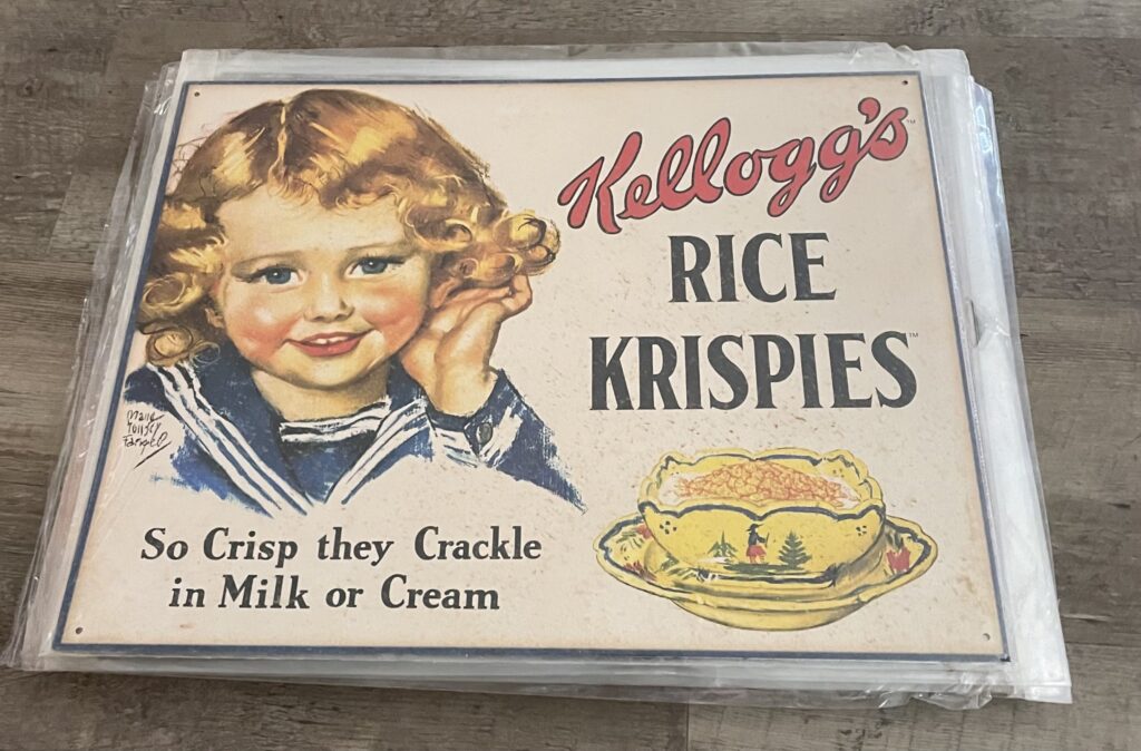 Kellogg’s Rice Krispies-So Crisp They Crackle In Milk Or Cream – Metal ...
