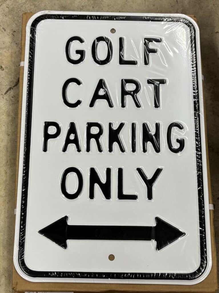 Golf Cart Parking Only – Metal Signs