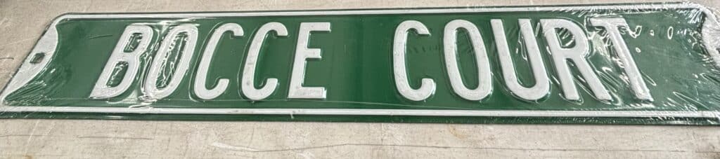 Bocce Court – Metal Signs