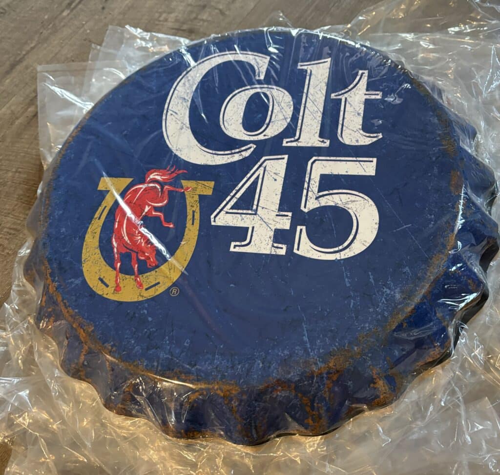 Colt 45 Bottle Cap – Metal Signs
